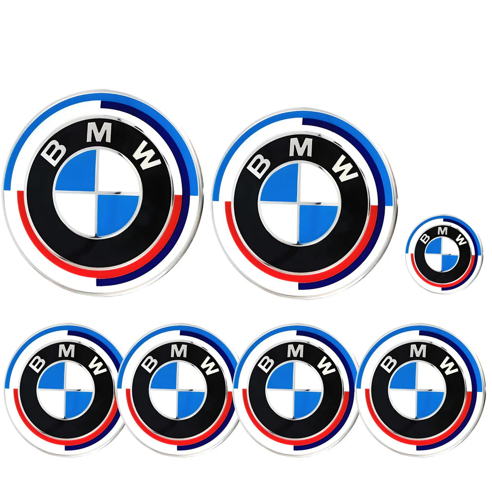 BMW 50th Anniversary Heritage Full Badge Set | 7-Piece Pack | AutoCap ...