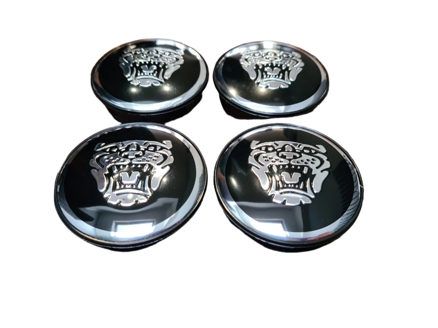 Set of 4 Jaguar Black Alloy Wheel Centre Caps 59mm | AutoCap Solutions